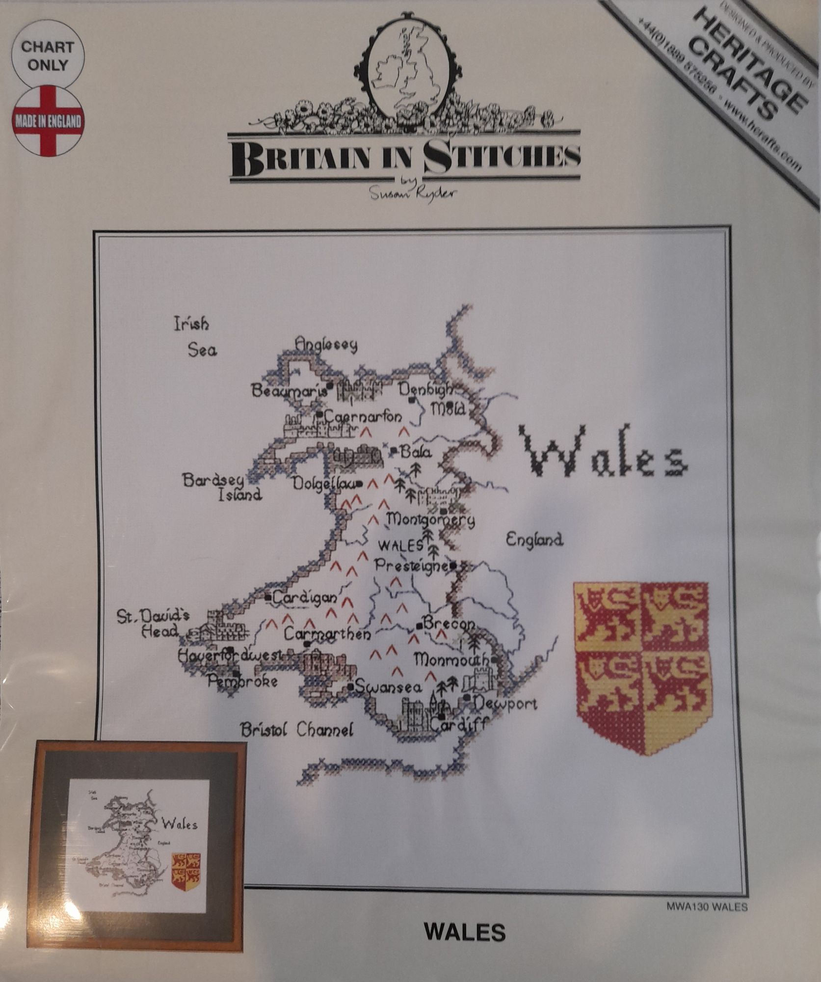 Breconshire - Map Cross Stitch CHART ONLY