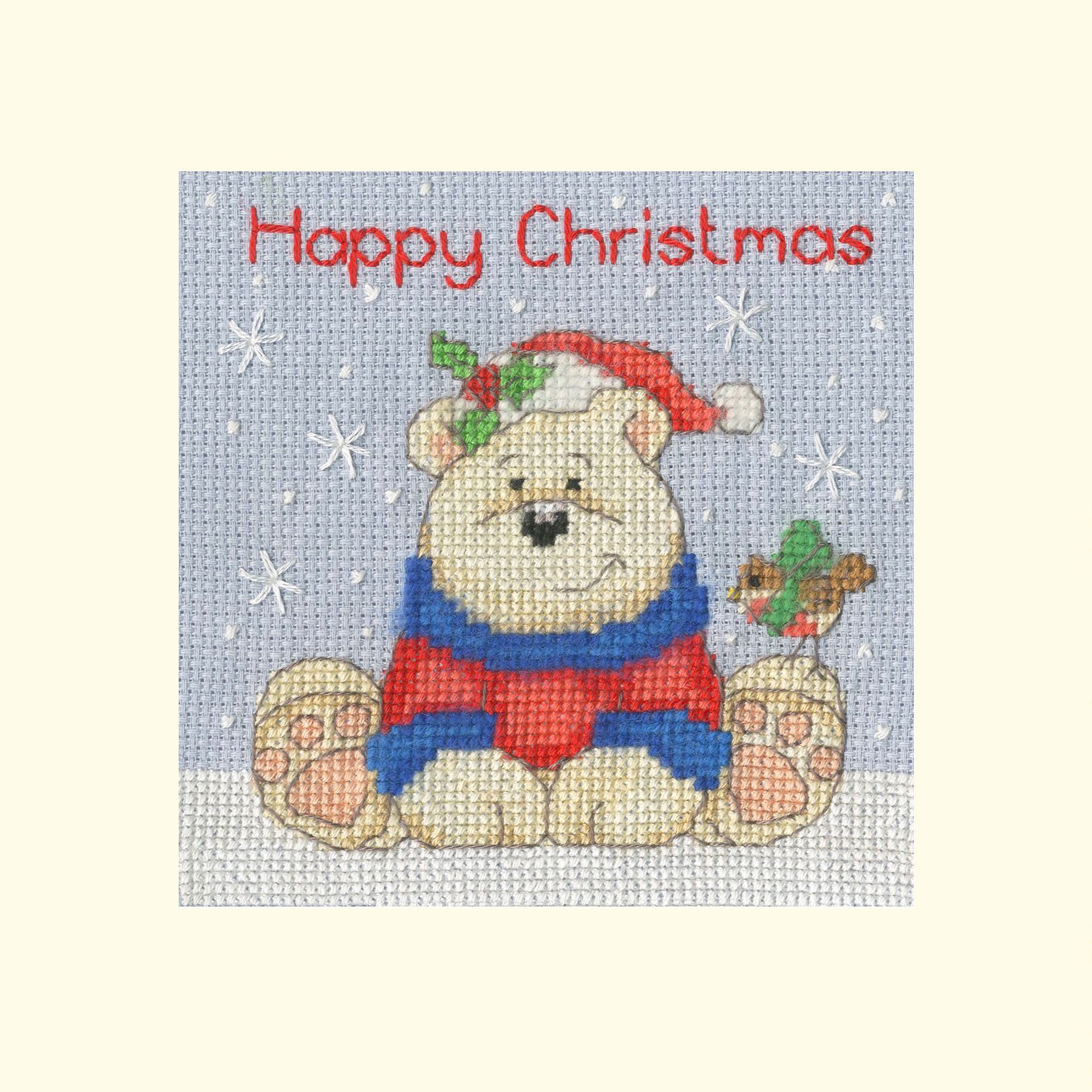 Jolly Santa Cross Stitch Card - Bothy Threads