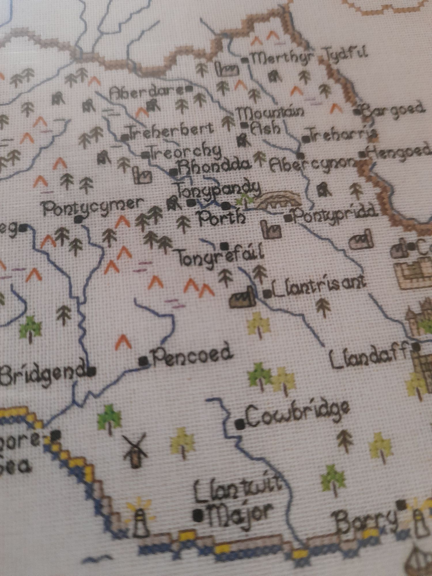 Breconshire - Map Cross Stitch CHART ONLY