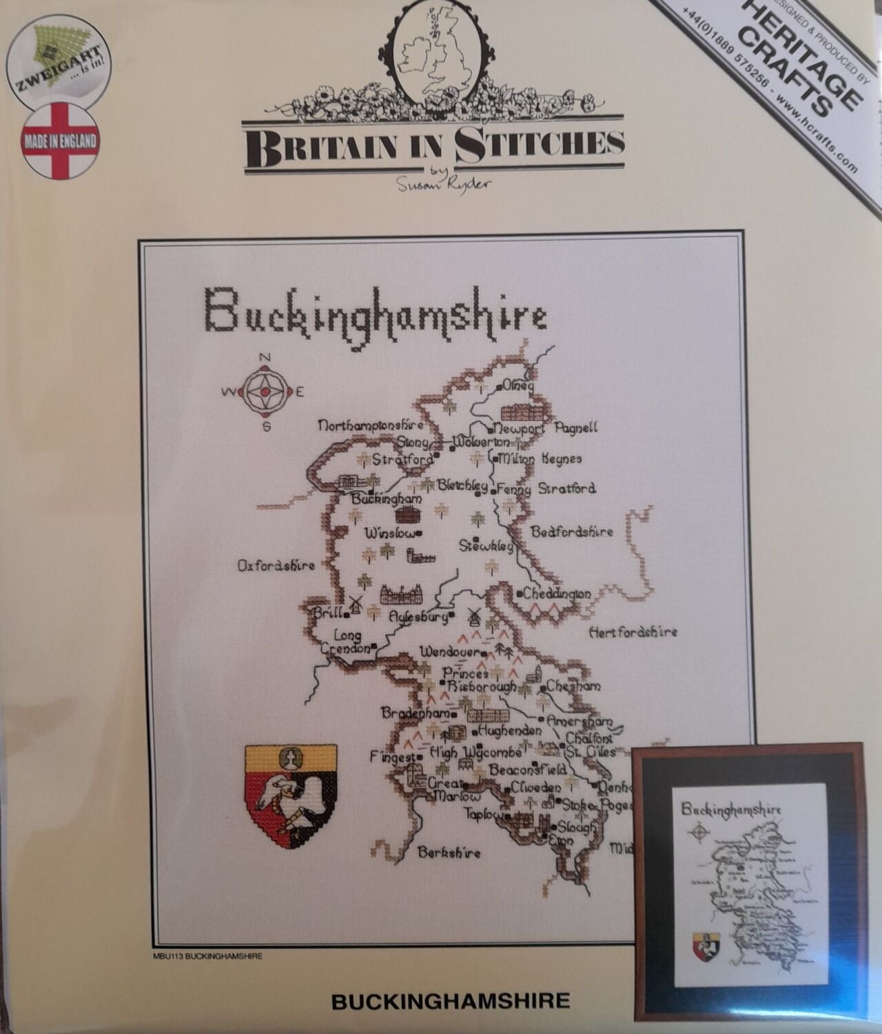 Buckinghamshire - Map Cross Stitch CHART ONLY