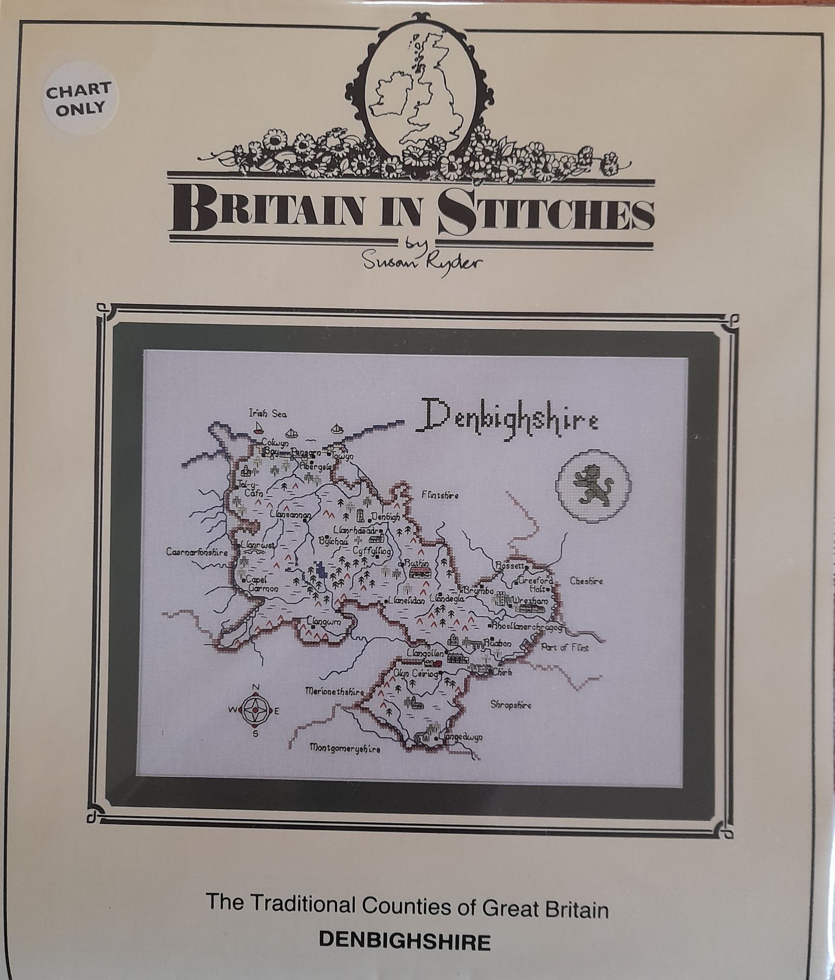 Breconshire - Map Cross Stitch CHART ONLY