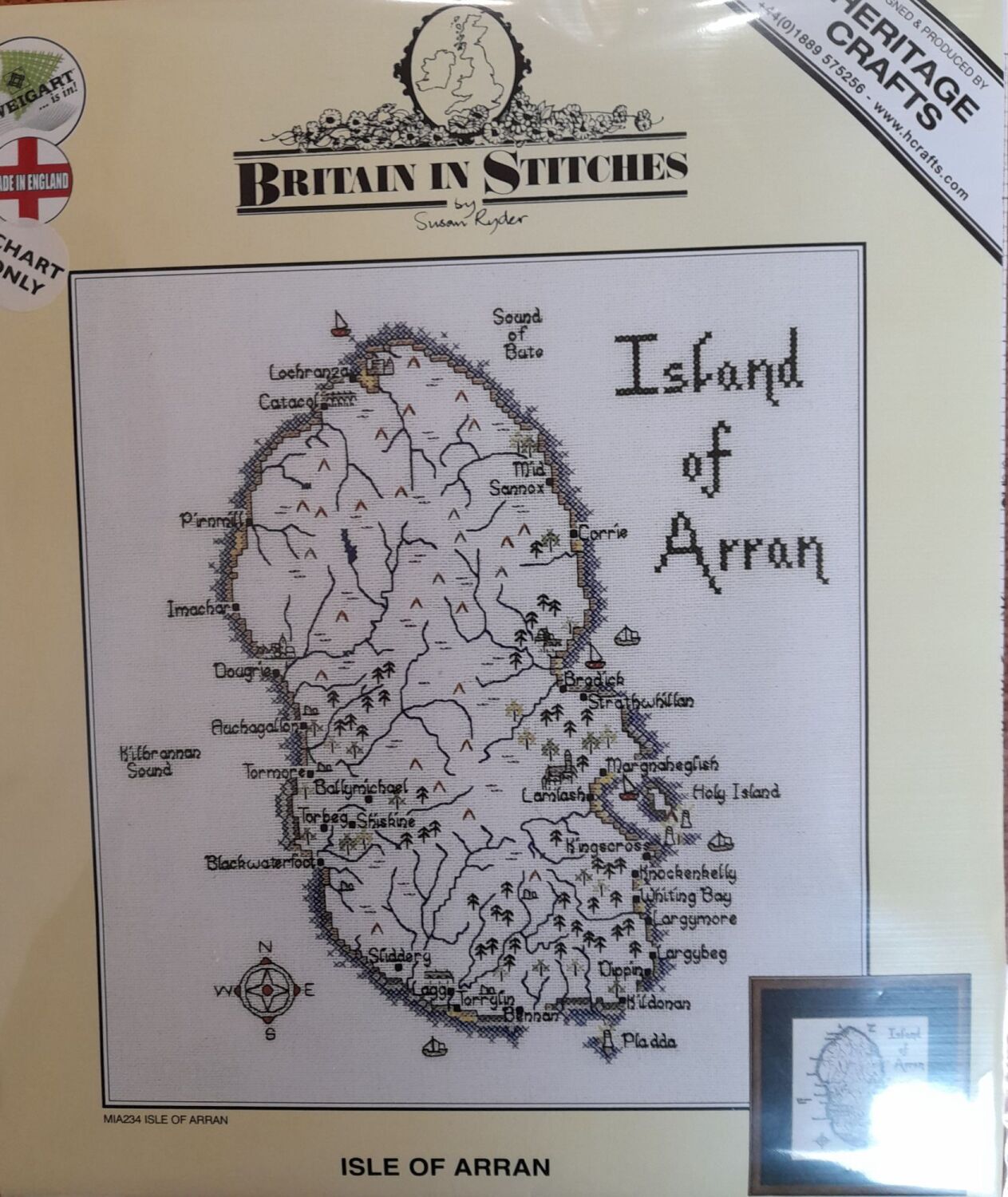 Isle of Arran - Map Cross Stitch CHART ONLY