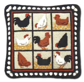 Blue Hens Tapestry Kit - Modern Farmyard Style - Ideal For Kitchens